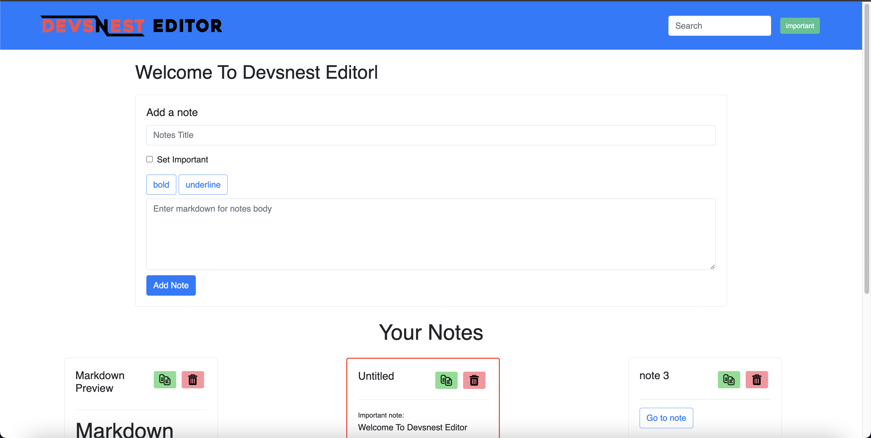 GitHub - Shreyaan/devsnest-note-taking-app